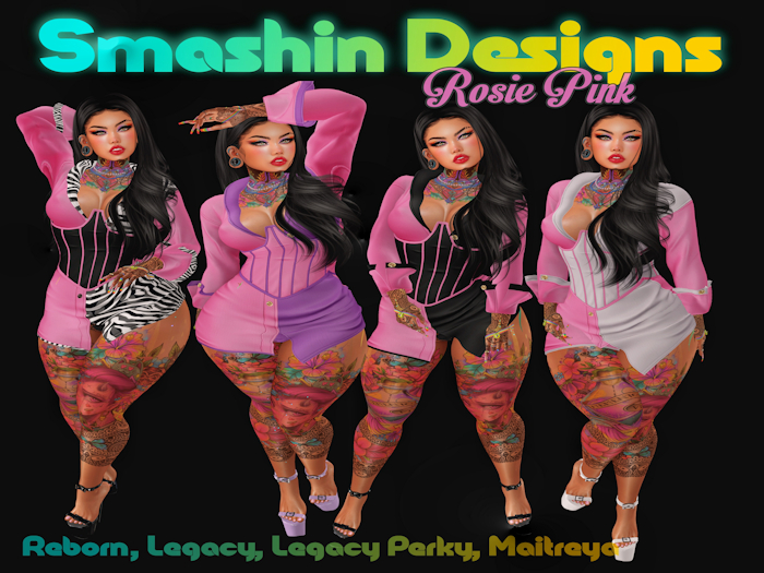 Second Life Marketplace {sd}rosie Pink Half Minipack
